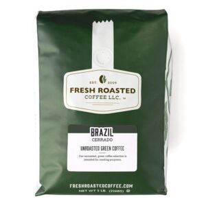 fresh roasted coffee, unroasted brazil, kosher, 5 pound