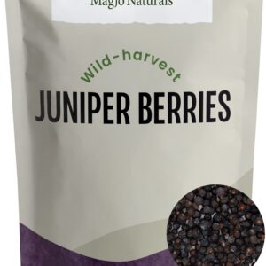 MagJo Naturals, Whole Dried Juniper Berries (1 Lb) Wild-Crafted, Bulk Whole Juniper Berry, herbal infusion, cooking meat, seasoning beef, pork, turkey brine, soups, syrups and tea, wildcrafted