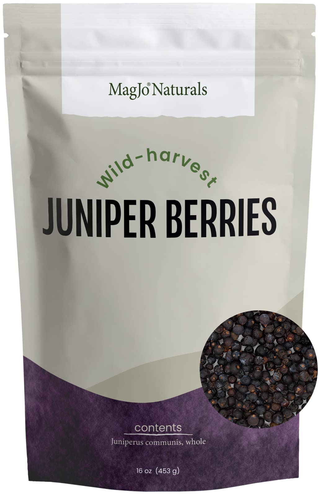 MagJo Naturals, Whole Dried Juniper Berries (1 Lb) Wild-Crafted, Bulk Whole Juniper Berry, herbal infusion, cooking meat, seasoning beef, pork, turkey brine, soups, syrups and tea, wildcrafted