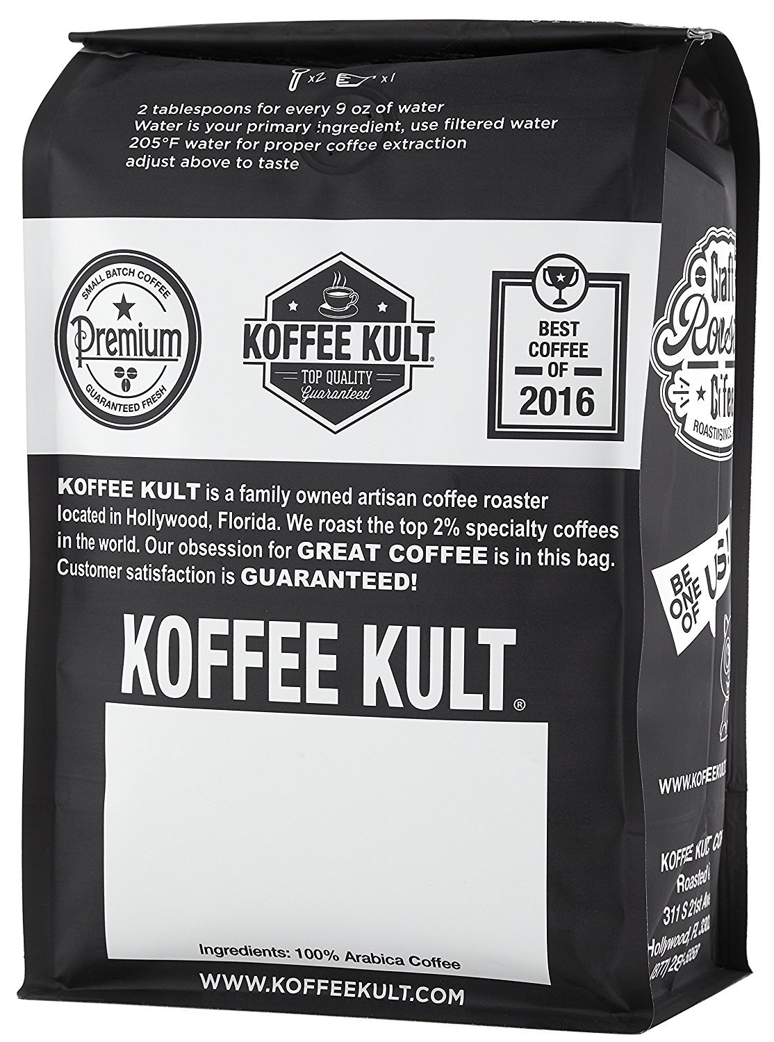 Koffee Kult Thunder Bolt Dark Roast Coffee Beans, Whole Bean, Fresh Roasted, 100% Arabica Robust Blend of Colombian And Brazil Whole Beans Bulk 32oz