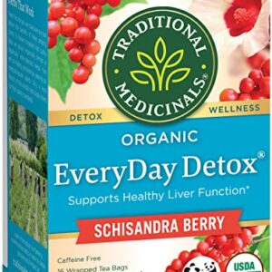 Traditional Medicinals Organic EveryDay Detox Schisandra Berry Detox Tea, 16 Tea Bags (Pack of 2)