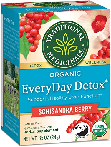 Traditional Medicinals Organic EveryDay Detox Schisandra Berry Detox Tea, 16 Tea Bags (Pack of 2)