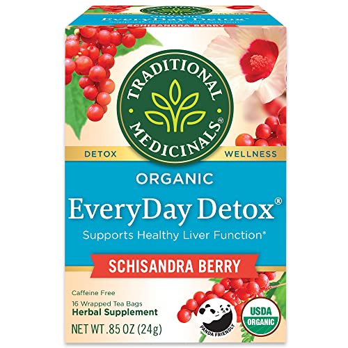 Traditional Medicinals Organic EveryDay Detox Schisandra Berry Detox Tea, 16 Tea Bags (Pack of 2)