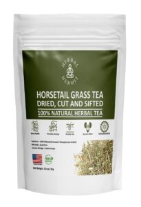 horsetail herb tea for healthy urinary tract, cola de caballo hierba te shavegrass herb | dried leaves, cut and sifted| 3oz (85 grams)| made in usa