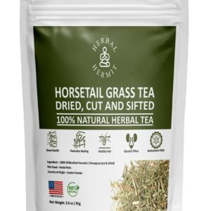 Horsetail Herb Tea for Healthy Urinary Tract, Cola de Caballo Hierba Te Shavegrass Herb | Dried Leaves, Cut and Sifted| 3oz (85 grams)| Made in USA