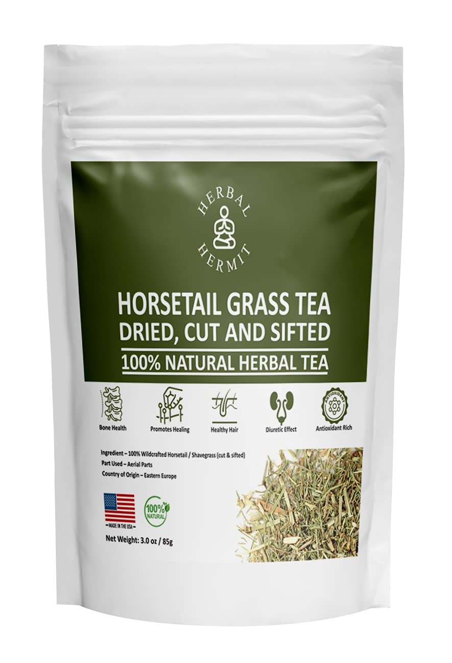 Horsetail Herb Tea for Healthy Urinary Tract, Cola de Caballo Hierba Te Shavegrass Herb | Dried Leaves, Cut and Sifted| 3oz (85 grams)| Made in USA