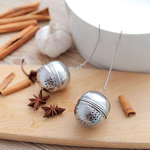 2pc Stainless Steel Ball Shape Tea Infuser Ball Tea Infuser Tea Leaf Filter with Handles Filter Tea