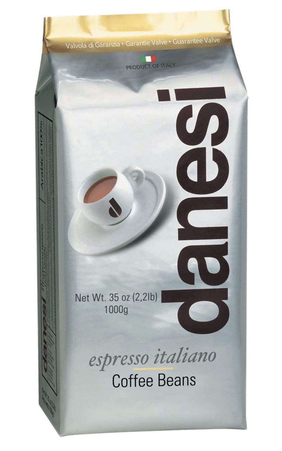 Danesi Caffe Italian Coffee Beans (Whole Roasted Coffee Beans for Espresso) - Espresso Coffee Beans (Medium Roast Whole Bean) Coffee Bean - Coffee Beans Espresso - Coffee Whole Bean - GOLD (2.2lb)