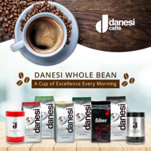 Danesi Caffe Italian Coffee Beans (Whole Roasted Coffee Beans for Espresso) - Espresso Coffee Beans (Medium Roast Whole Bean) Coffee Bean - Coffee Beans Espresso - Coffee Whole Bean - GOLD (2.2lb)