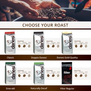 Danesi Caffe Italian Coffee Beans (Whole Roasted Coffee Beans for Espresso) - Espresso Coffee Beans (Medium Roast Whole Bean) Coffee Bean - Coffee Beans Espresso - Coffee Whole Bean - GOLD (2.2lb)