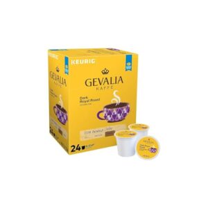 gevalia dark royal roast coffee k cup coffee pods, caffeinated, 24 ct - 8.3 oz box