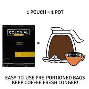 Colonial Coffee Roasters In-Room Hotel Ground Coffee Filter Portion Packs, Dark Roast, 0.50 Ounce (Pack of 150), Use with 4-Cup Drip Coffee Machine