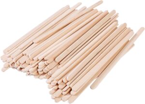 gmark 5.5" premium wood stirrer 2.3mm thick 100 pc - wood coffee stir sticks for tea beverage, corn dog stick craft stick 100/bag gm1115a