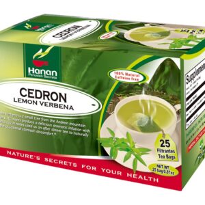 Lemon Verbena 25 Teabags of Cedron Herbal Tea All Natural Lemon Beebrush from Peru Used to Add Lemon Flavor in Cooking Perfumes Essential Oil