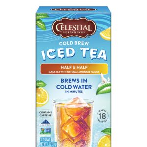 Celestial Seasonings Cold Brew Iced Tea, Half and Half Iced Black Tea and Lemonade, Contains Caffeine, 18 Tea Bags per bag (Pack of 6)