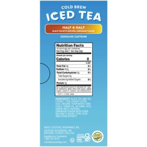 Celestial Seasonings Cold Brew Iced Tea, Half and Half Iced Black Tea and Lemonade, Contains Caffeine, 18 Tea Bags per bag (Pack of 6)