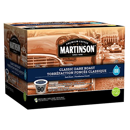 Martinson Classic Dark Roast Coffee, Keurig K-Cup Brewer Compatible Pods, 90 Count (Pack of 1)