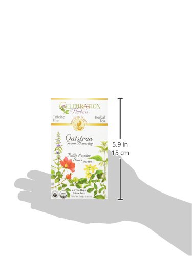 CELEBRATION HERBALS Organic Oatstraw Green Flowering Tea, 24 CT