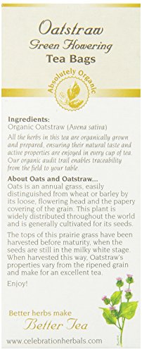 CELEBRATION HERBALS Organic Oatstraw Green Flowering Tea, 24 CT