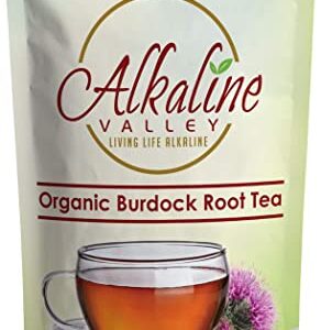 Burdock Root Tea Organic - 100% Alkaline - 15 Unbleached/Chemical-Free Burdock Root Tea Bags - Caffeine-Free, No GMO