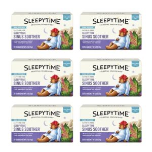 celestial seasonings sleepytime wellness sinus soother tea, caffeine free, 20 tea bags box, (pack of 6)