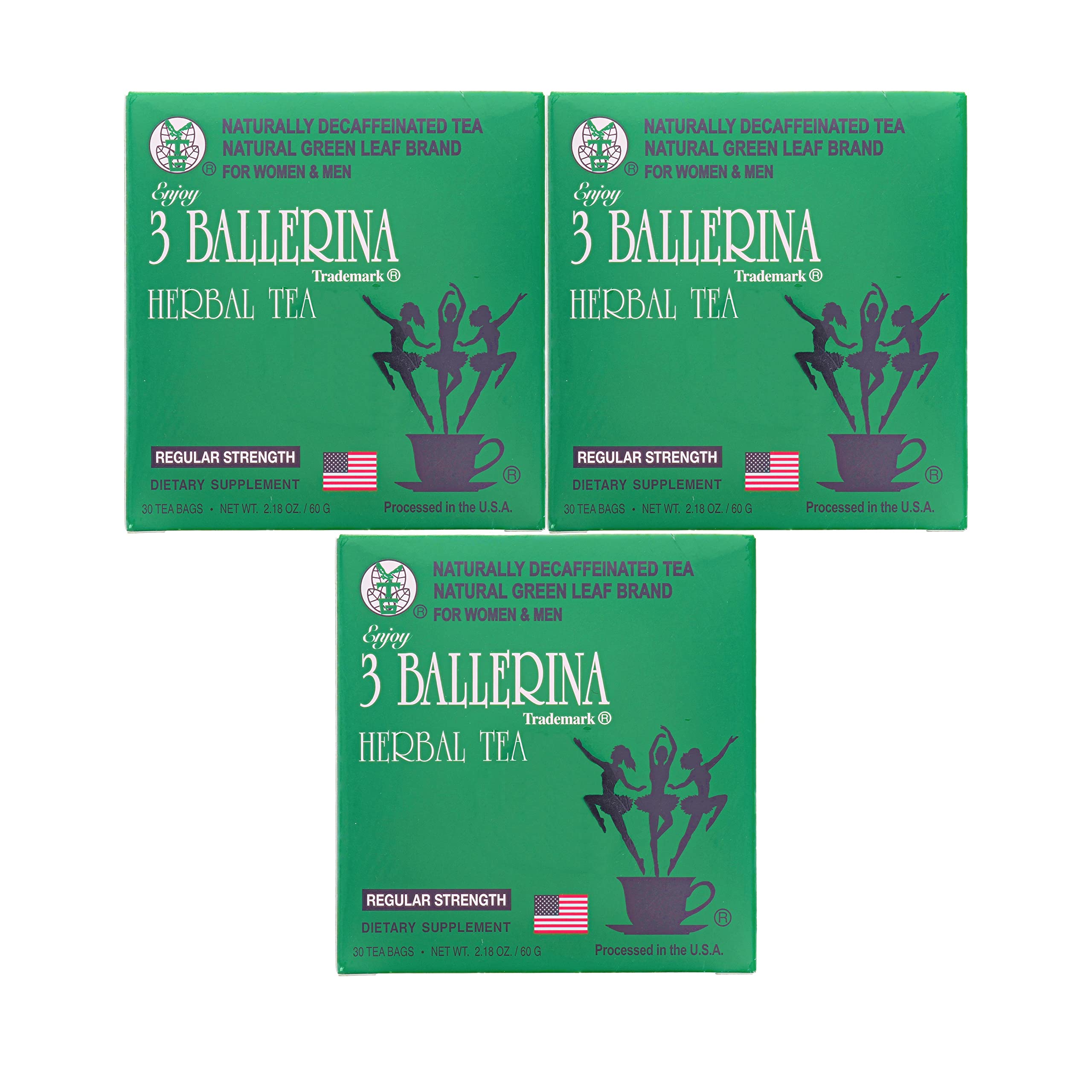 3 Pack of 3 Ballerina Tea for Men and Women (3 Boxes of 30 Tea Bags)