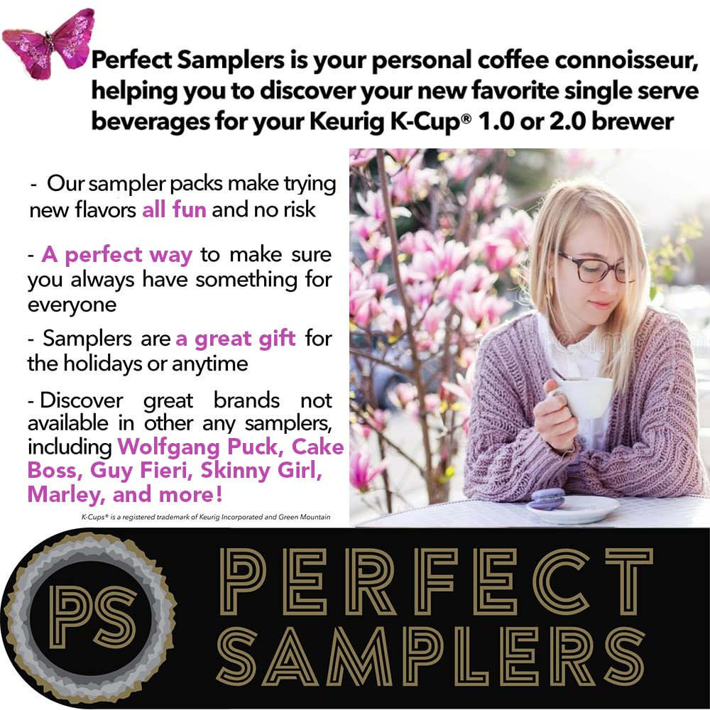 Perfect Samplers Coffee Pod, Dark Roast & Bold Flavors, Single Serve Cups for Keurig K Cup Machines, Robust Assortment, Variety Pack, 40 Count