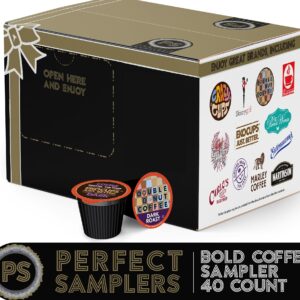 Perfect Samplers Coffee Pod, Dark Roast & Bold Flavors, Single Serve Cups for Keurig K Cup Machines, Robust Assortment, Variety Pack, 40 Count