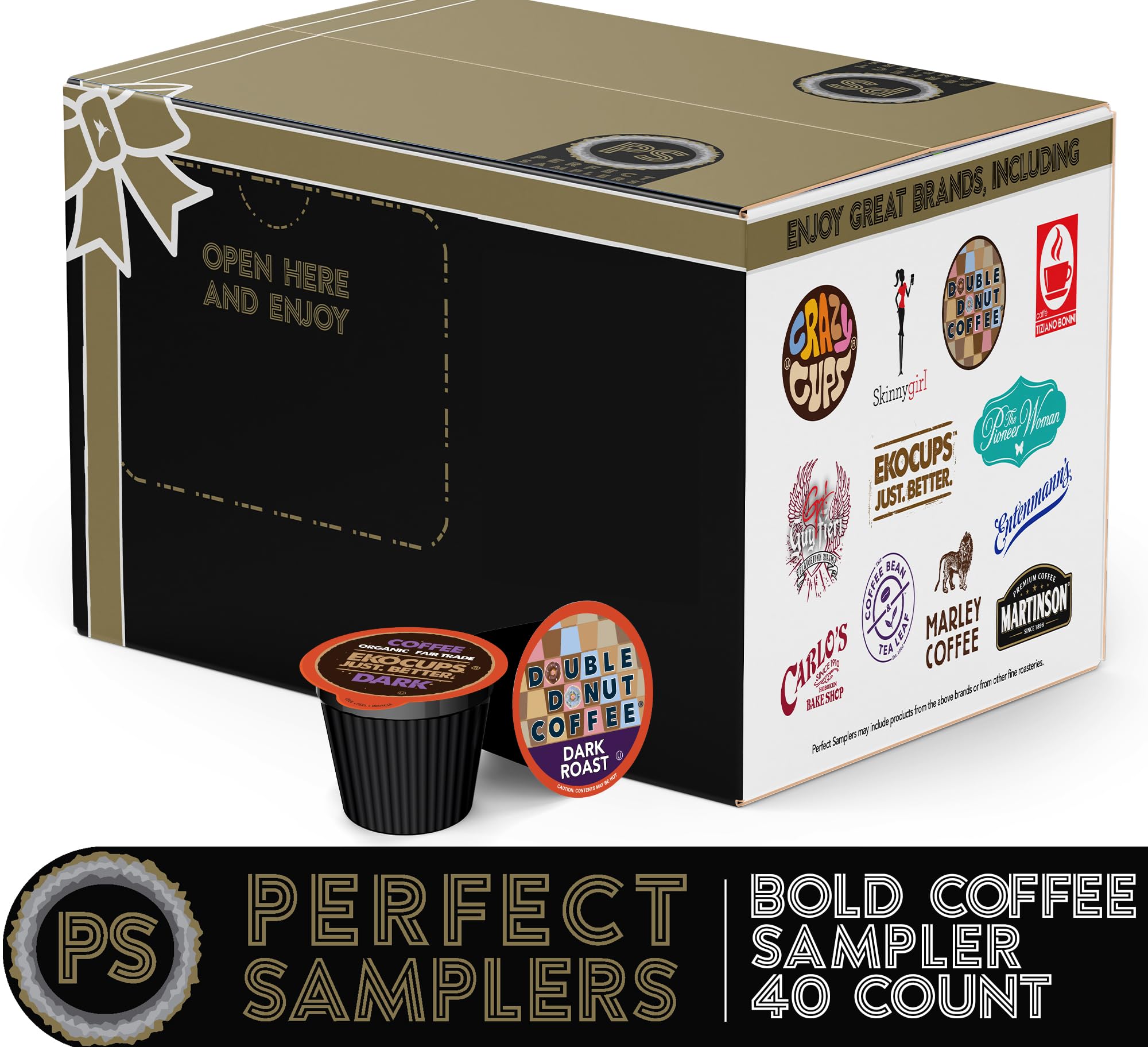 Perfect Samplers Coffee Pod, Dark Roast & Bold Flavors, Single Serve Cups for Keurig K Cup Machines, Robust Assortment, Variety Pack, 40 Count