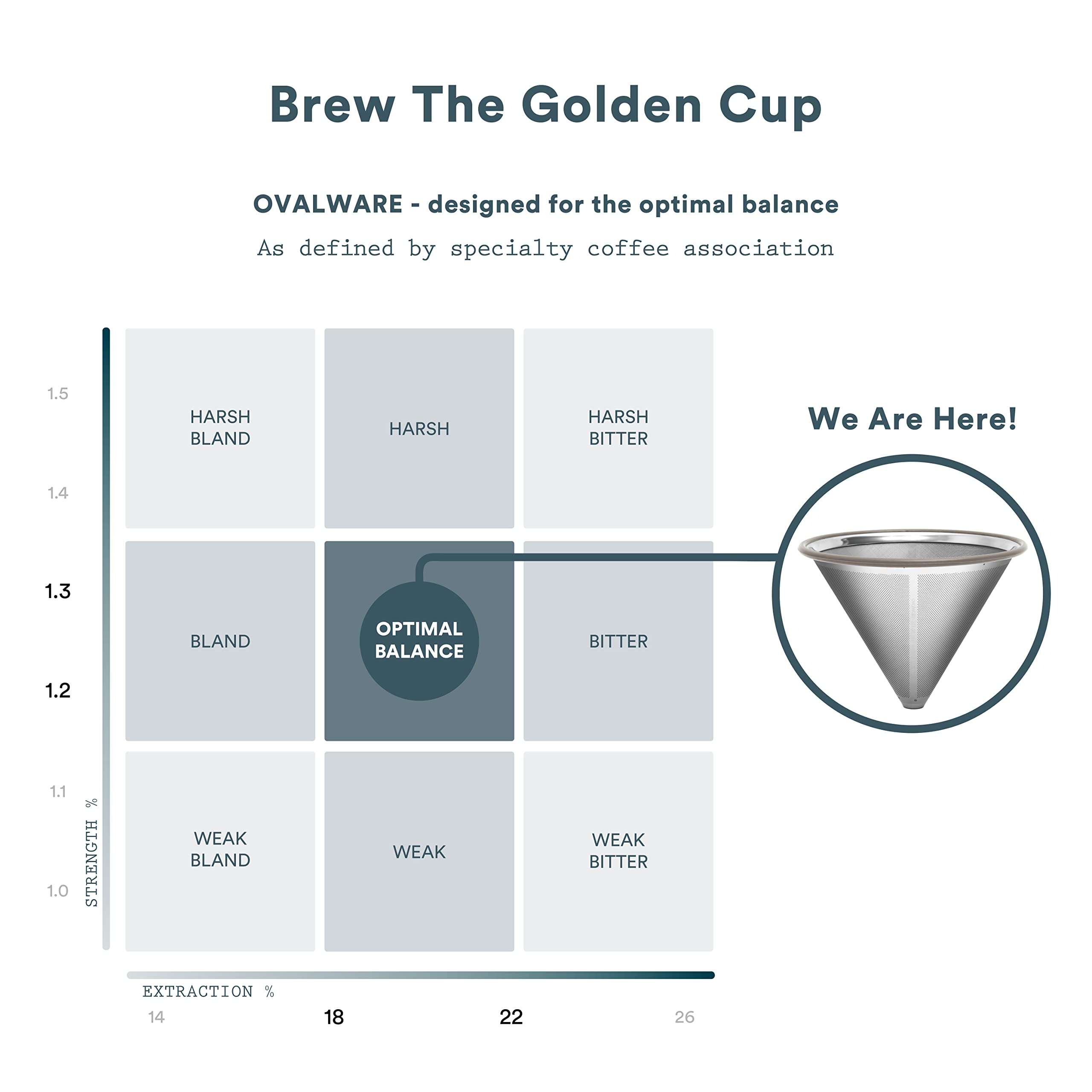 OVALWARE Paperless Stainless Steel Pour Over Coffee Filter – Reusable and Permanent Coffee Cone Dripper for Ovalware, Chemex, Hario and Other Carafes