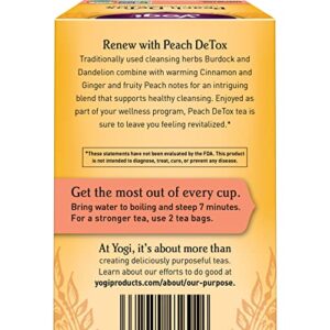 Yogi Tea - Peach DeTox Tea (6 Pack) - Healthy Cleansing Formula with Traditional Ayurvedic Herbs - Caffeine Free - 96 Organic Herbal Tea Bags