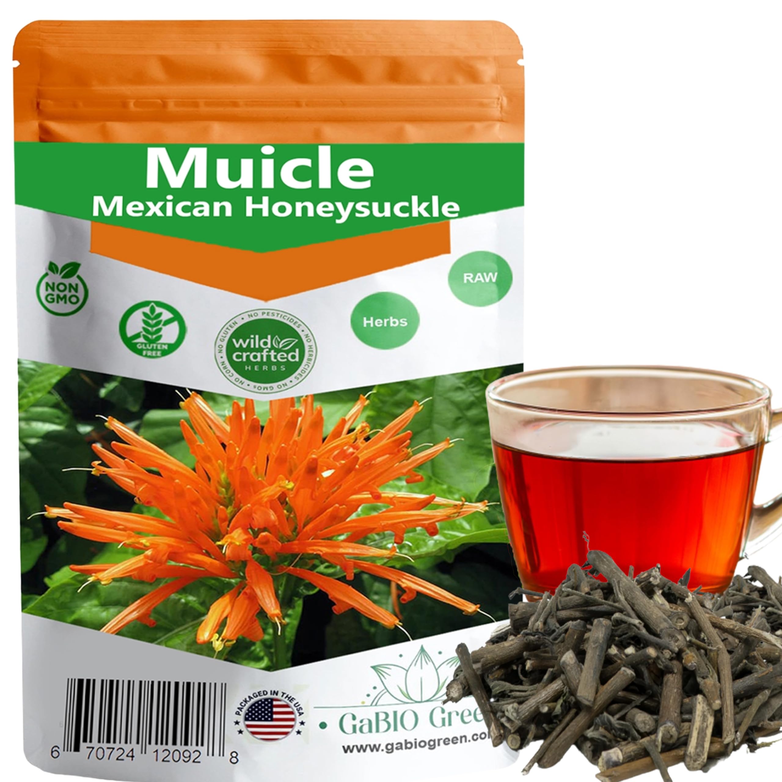 Muicle Mexican Honeysuckle Hierba tea 2 oz 100 % natural ,Gabio Green herbs (2 oz)