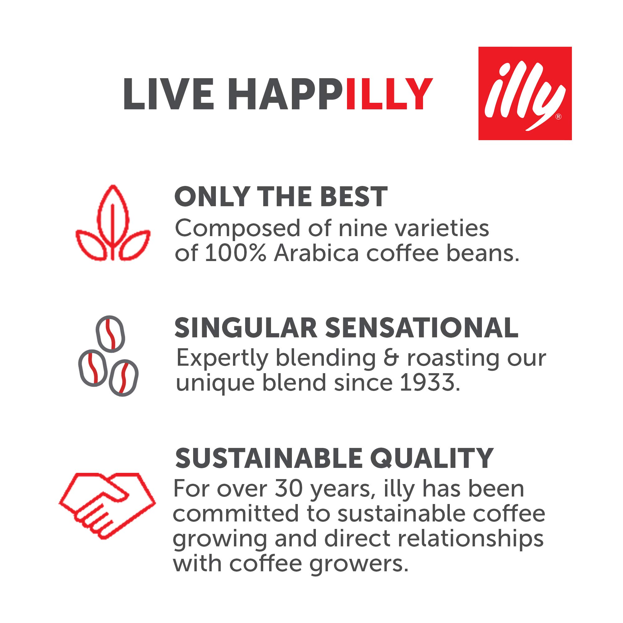 illy Decaffeinated Ground Espresso Coffee, Classic Medium Roast with Notes of Toasted Bread, 100% Arabica Coffee, No Preservatives, 8.8 Ounce Can (Pack of 2)