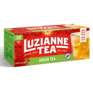 luzianne iced green tea bags, family size, 24 count