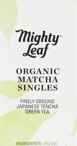 Mighty Leaf Tea, Organic Matcha Green Tea Powder - 100% Unsweetened Japanese Matcha, 12 Single Serve Packets