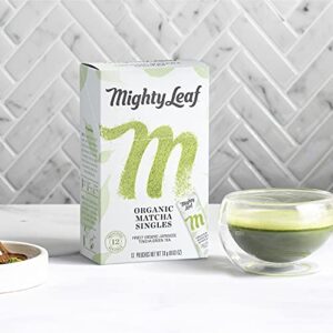 Mighty Leaf Tea, Organic Matcha Green Tea Powder - 100% Unsweetened Japanese Matcha, 12 Single Serve Packets