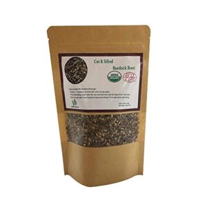 cut & sifted organic burdock root tea caffeine free 5 ounces - herbal ingredient dried arctium lappa tea 142g