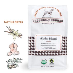 Grounds & Hounds Three Blend Starter Kit - Ground, 100% Organic Coffee Variety Pack, Bulk Ground Coffee, Includes Three 6oz Bags of Our Most Popular Blends