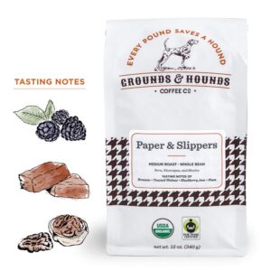 Grounds & Hounds Three Blend Starter Kit - Ground, 100% Organic Coffee Variety Pack, Bulk Ground Coffee, Includes Three 6oz Bags of Our Most Popular Blends