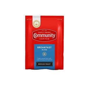 community coffee ground coffee packets, breakfast blend medium roast, pre-measured 2.5 ounce individual coffee packets, box of 40