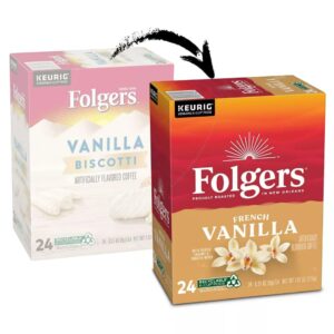 Folgers Gourmet Selections Vanilla Biscotti Coffee K-Cups ( 2 Pack x 24 K-cups)