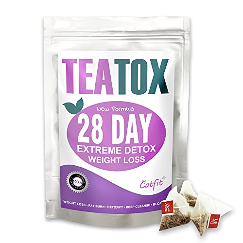 Catfit Detox Tea Herbal Tea Teatox, 28 Days Diet Tea for Cleanse