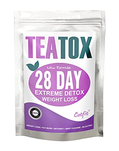 Catfit Detox Tea Herbal Tea Teatox, 28 Days Diet Tea for Cleanse