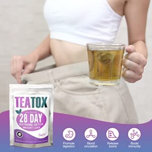 Catfit Detox Tea Herbal Tea Teatox, 28 Days Diet Tea for Cleanse