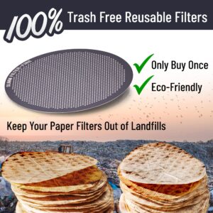 Reusable Filter Set by Slimm Filter - 2 Piece, Stainless Steel Metal - 2x Mesh Metal Filters For AeroPress Coffee & Espresso Maker, with Complimentary Recipe Book - Brew Barista-Grade Coffee At Home