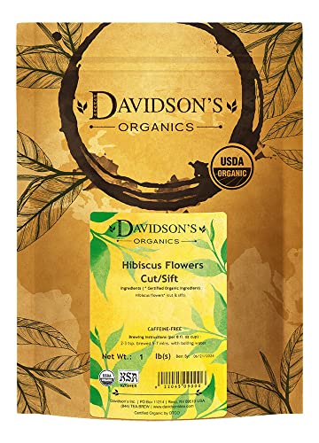 Davidson's Organics, Hibiscus Flowers C/S, Loose Leaf Tea, 16-Ounce Bag