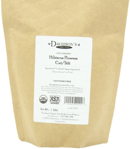 Davidson's Organics, Hibiscus Flowers C/S, Loose Leaf Tea, 16-Ounce Bag