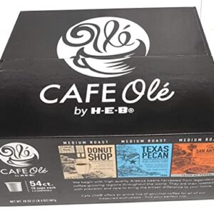 Cafe Ole Single Serve Keurig K-Cup Coffee Pods Variety Pack Taste San Antonio, Texas Pecan & Donut Shop 54 count (54 Count)