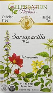 celebration herbals sarsaparilla root organic 24 bag, 36g/ 1.26 oz