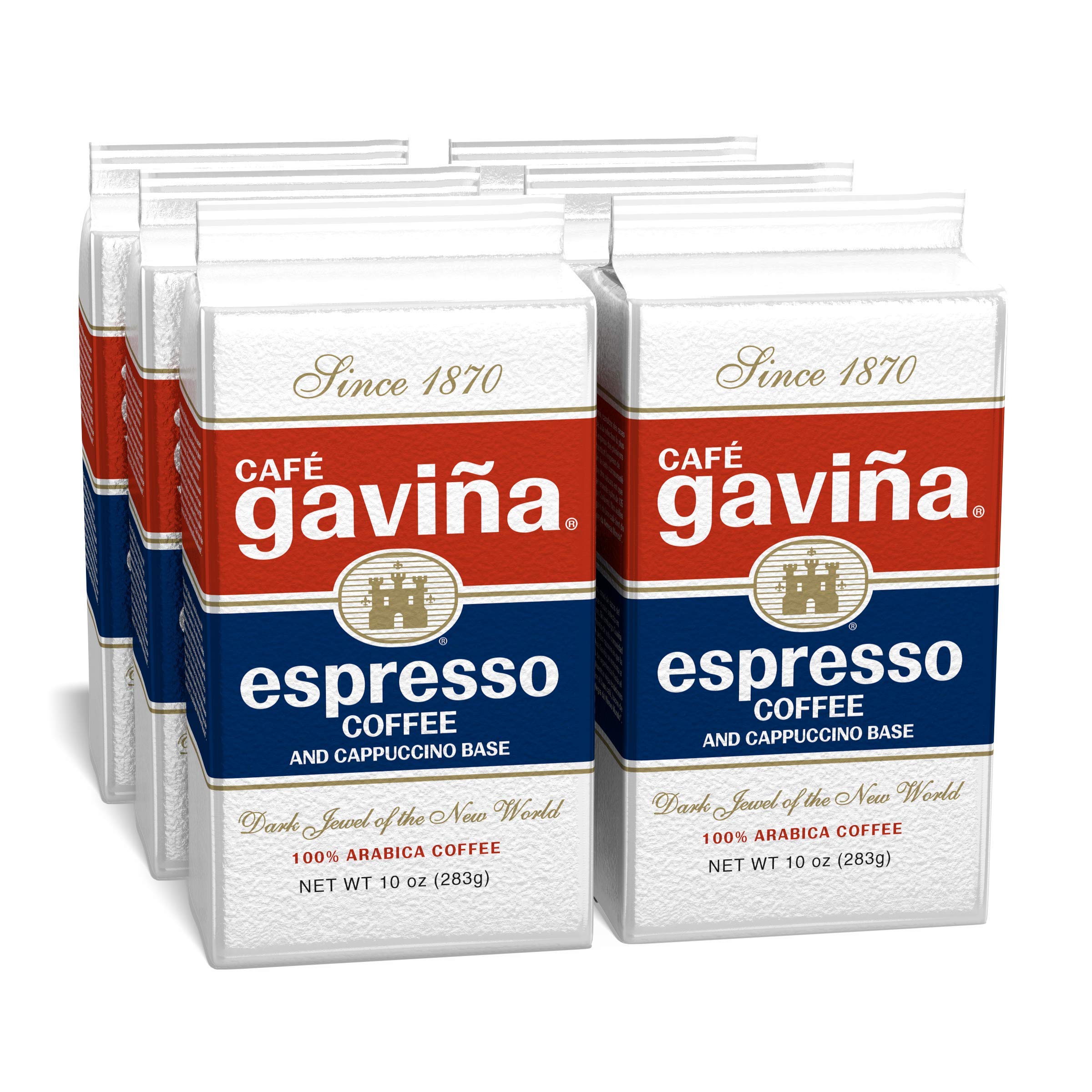 Café Gaviña Espresso Roast, Fine Ground Coffee (6 x 10 Ounce Bricks)